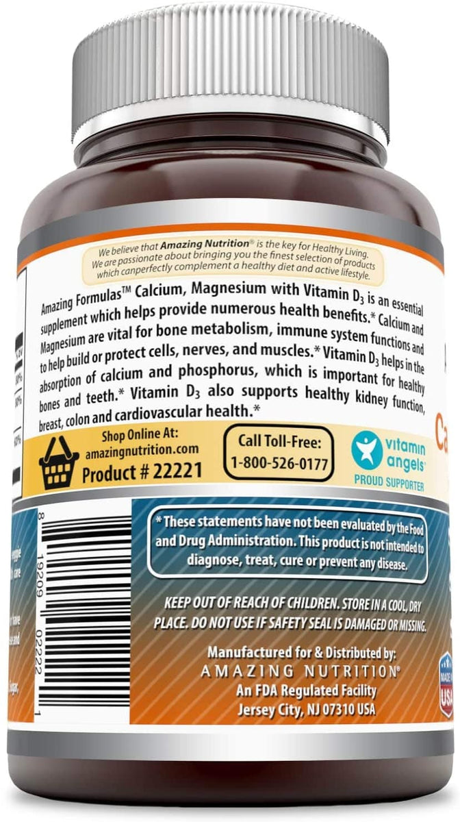 Amazing Formulas Calcium Magnesium With Vitamin D3 240 Veggie Capsules ...