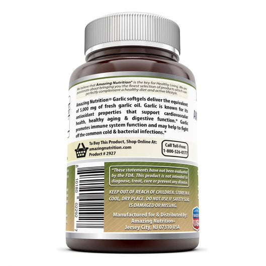 Amazing Formulas Garlic Supplement 5000 mg 120 softgels – Amazing Muscle
