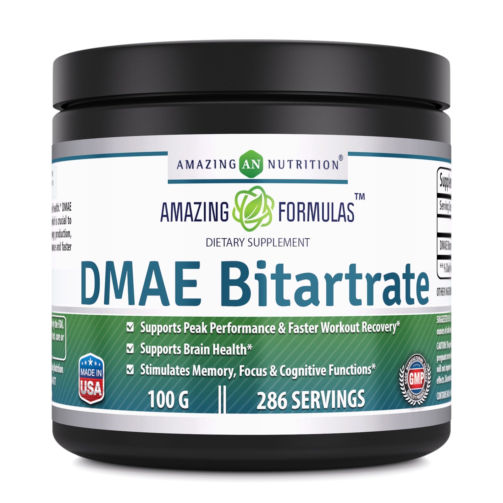 Amazing Formulas DMAE Bitartrate Dietary Supplement- 100 grams jar ...