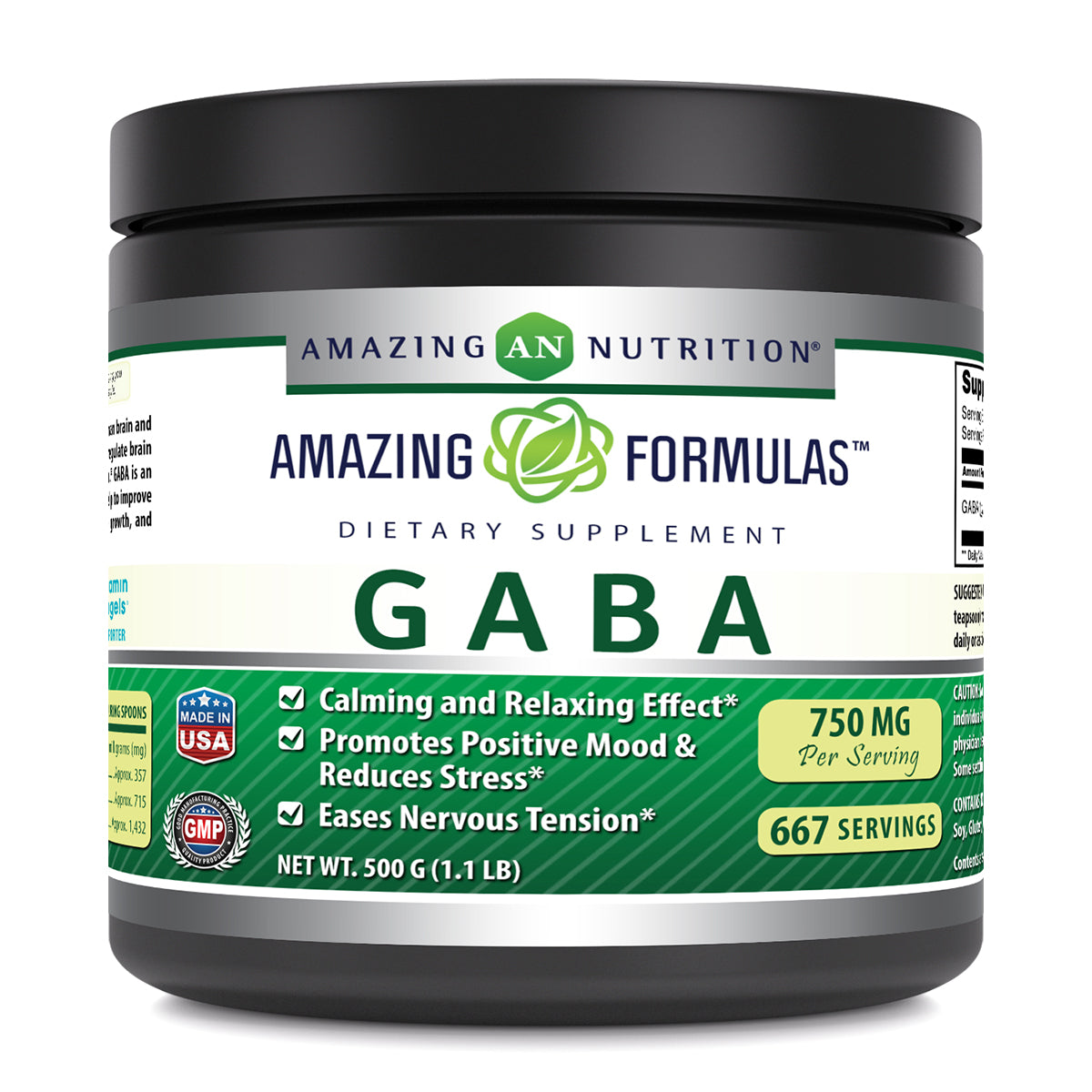 Amazing Formulas GABA Powder 500 Gram – Amazing Muscle