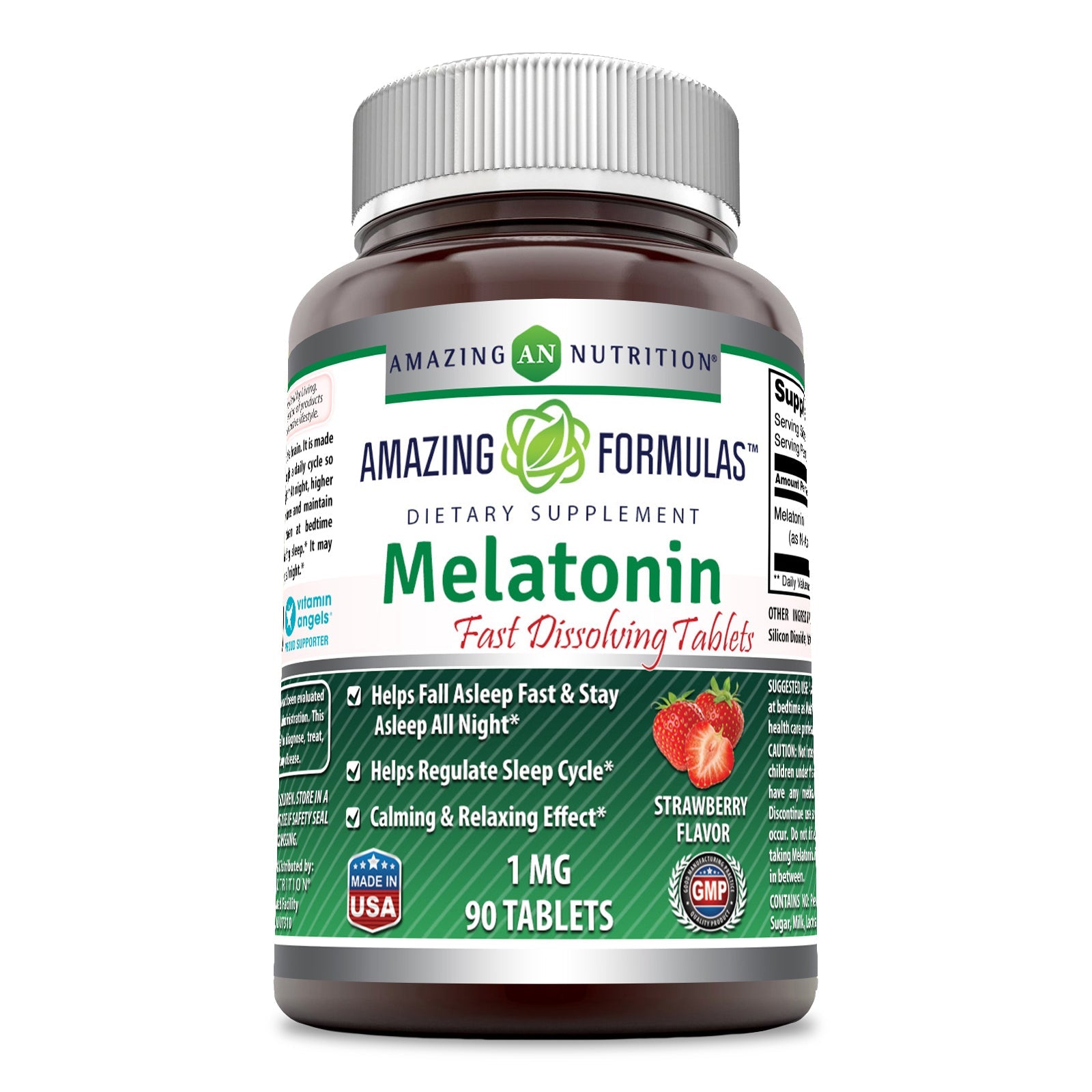 Amazing Formulas Melatonin - 1 Mg, 90 Tablets - Strawberry – Amazing Muscle